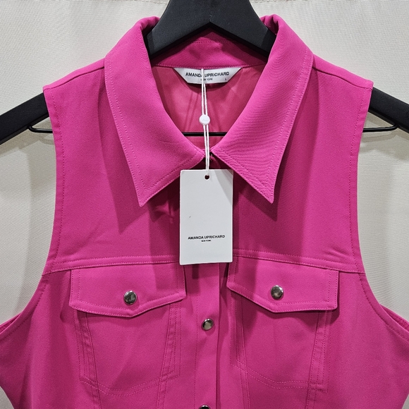 Amanda Uprichard | Dresses | New Amanda Uprichard Hot Pink Bryson Snap ...